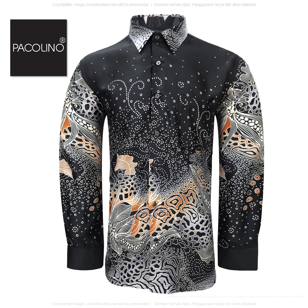 Pacolino Malaysia Men Batik Long Sleeve Regular - Black Colour 22622 ...