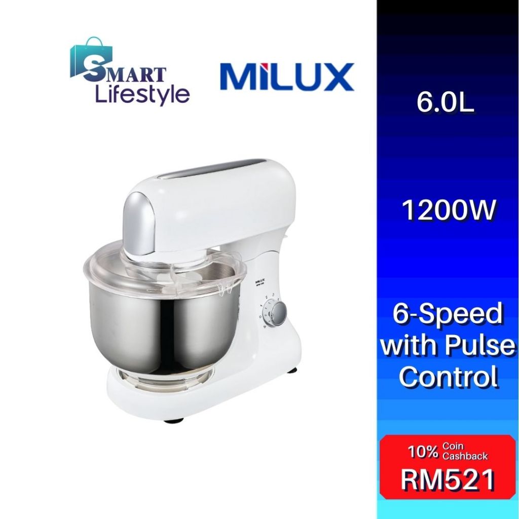 Milux High Speed Power Stand Mixer 6L MPM-1200 | Shopee Malaysia