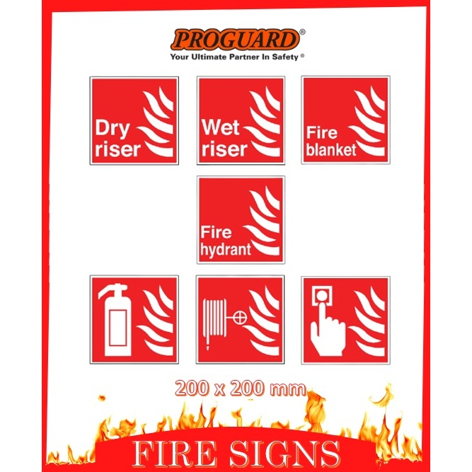 Proguard 200x200mm Fire Fighting Equipment Safety Sign PVC Plastic ...