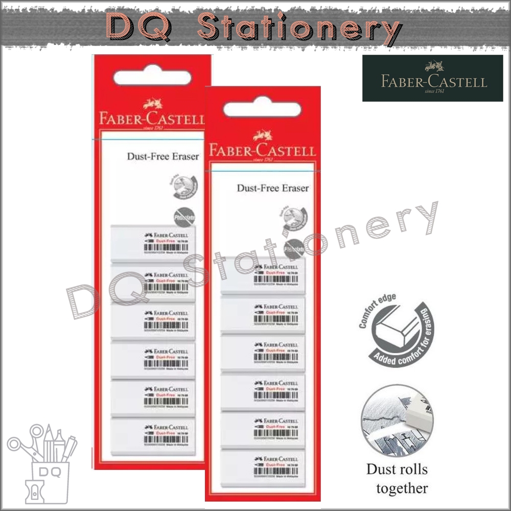 Faber-Castle Dust-Free Eraser 187088 (6pcs/Pack) | Shopee Malaysia