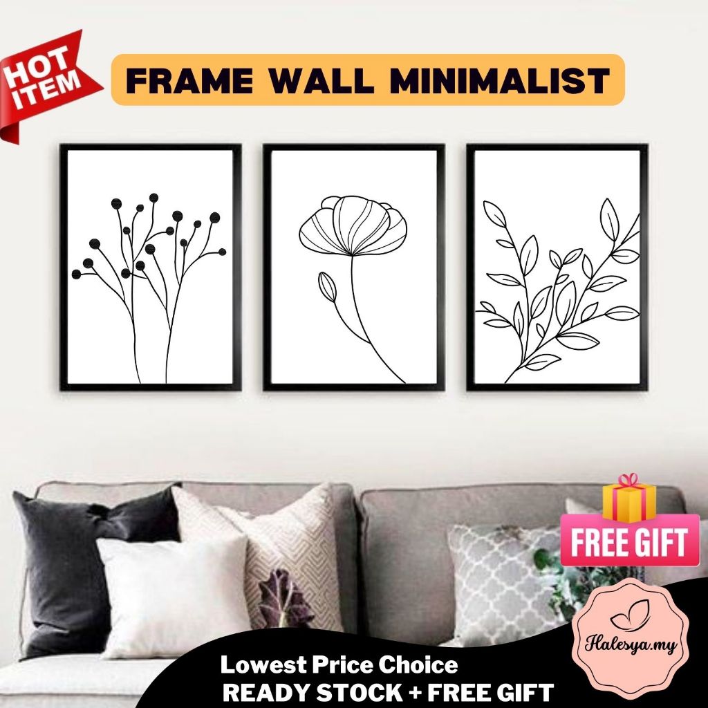 3Set FRAME Aesthetic With Painting Photos A4 Size Wall Decoration ...