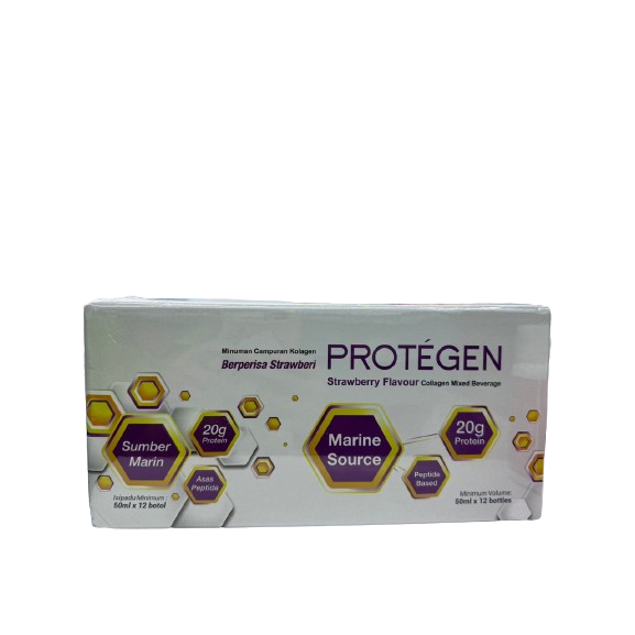 PROTEGEN STRAWBERRY FLAVOUR COLLAGEN MIXED BEVERAGE 50ML X 12 BOTTLES ...