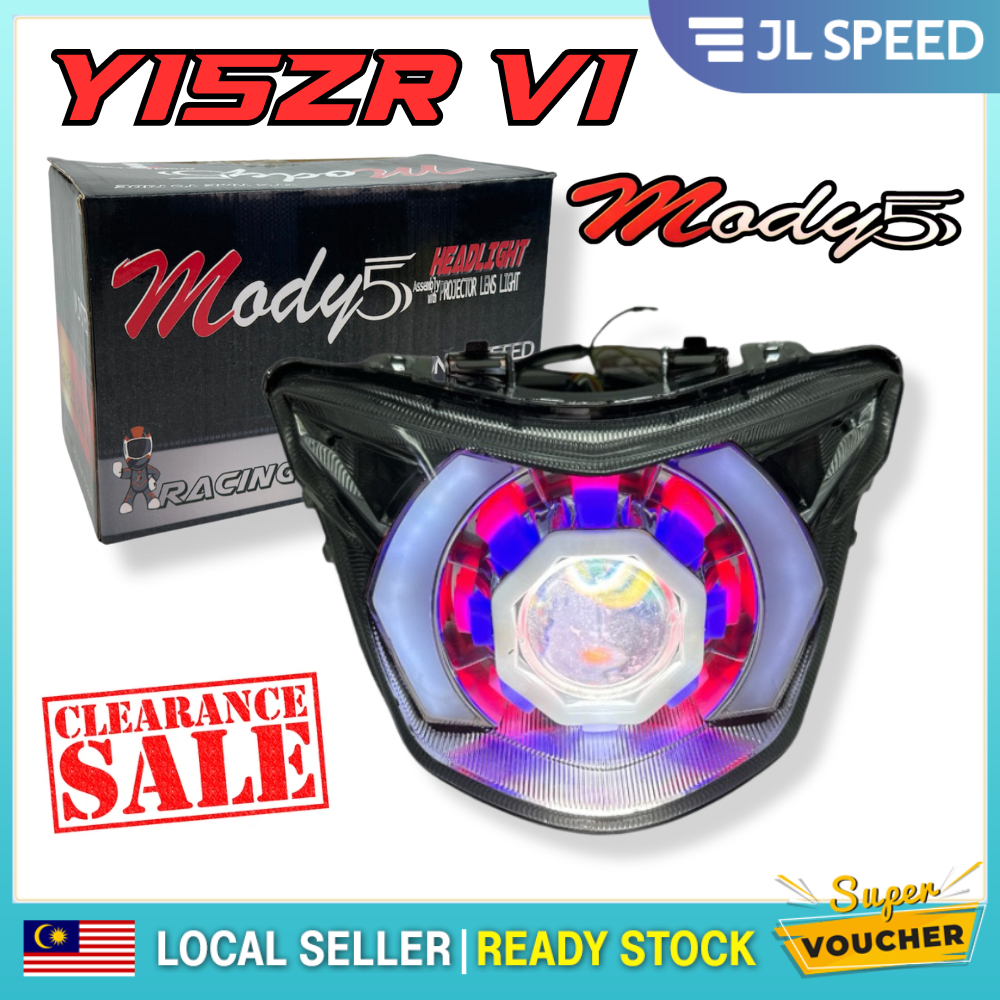 CLEAR STOCK ~ YAMAHA Y15 Y15ZR V1 LED HEAD LAMP PROJECTOR WITH SIGNAL LAMPU DEPAN HEAD LIGHT ...