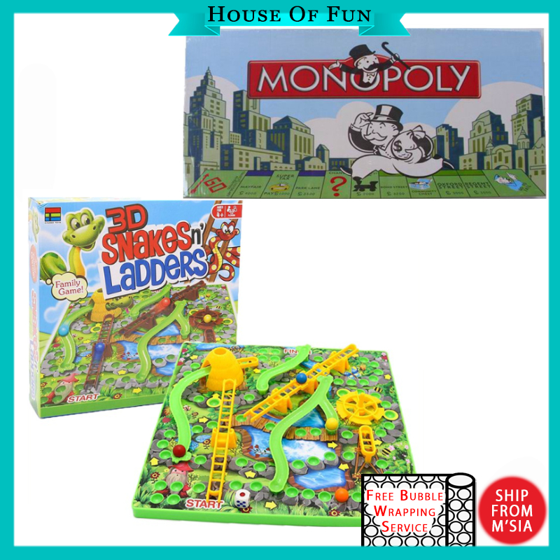 3D Snakes Ladder Family Table Board Game Snakes & Ladders Family Table ...