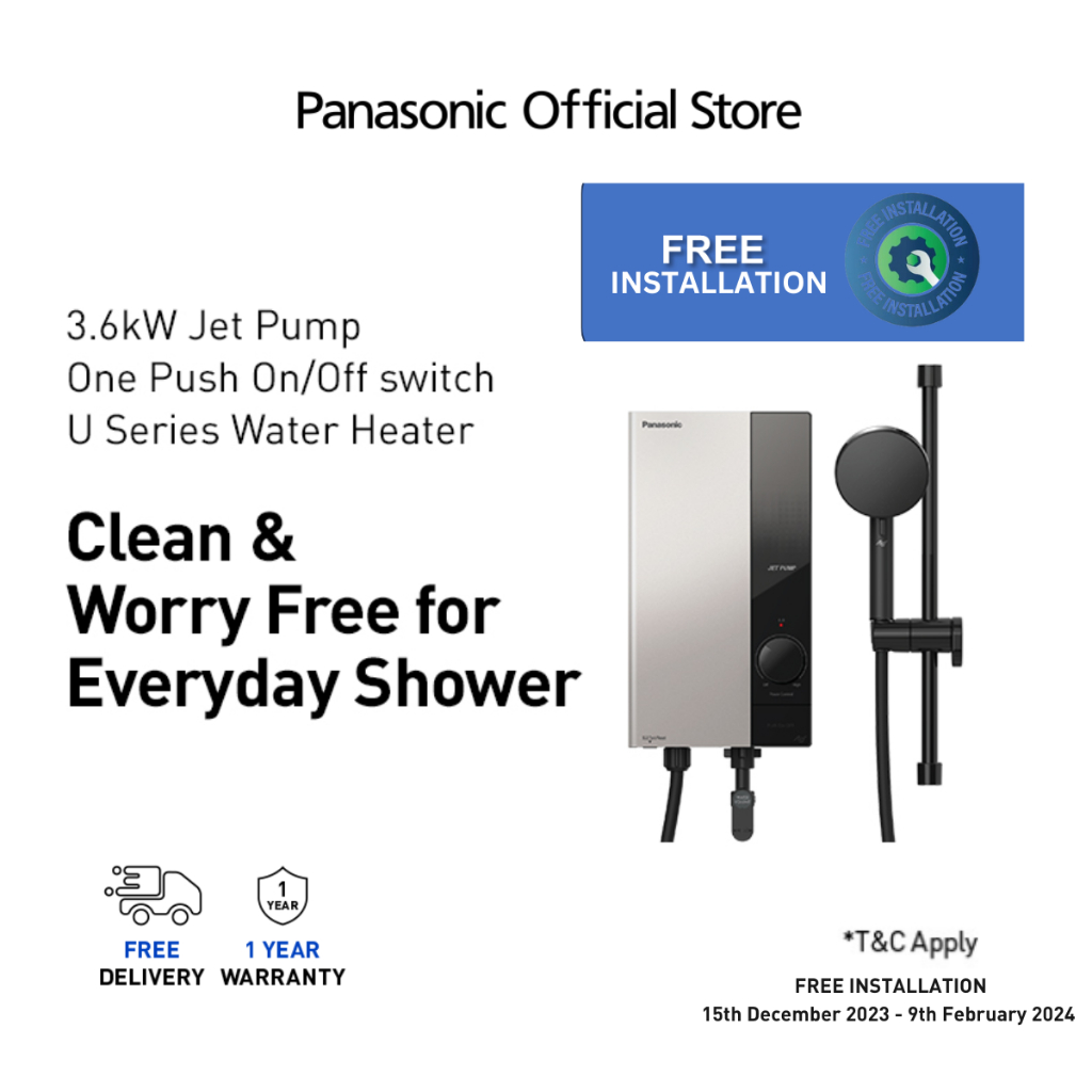 Panasonic Jet Pump U Series Water Heater DH-3UP1MS Instant Water Heater ...
