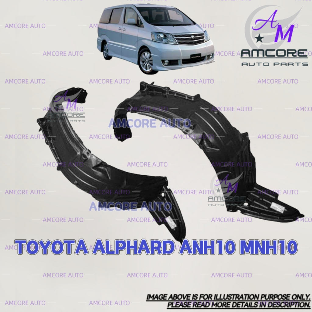 TOYOTA ALPHARD ANH10 MNH10 - FENDER INNER COVER / FENDER SEAL / DAUN ...