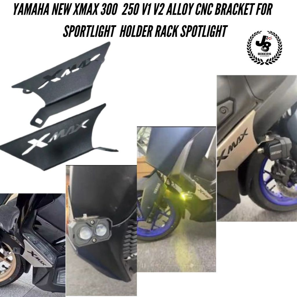YAMAHA NEW XMAX 300 250 V1 V2 ALLOY CNC BRACKET FOR SPORTLIGHT HOLDER ...