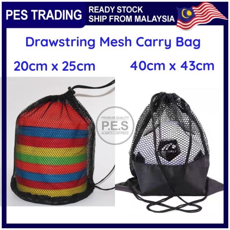 MESH DRAWSTRING BAG FOR SOCCER DISC CONE MARKER , TRAINING CONE ...