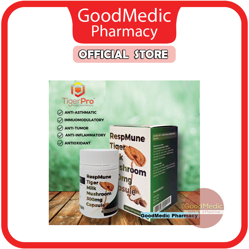 RespMune Tiger Milk Mushroom 300mg 60s by Tiger Pro (Cendawan Susu ...