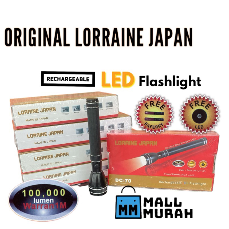 JAPAN Original Rechargeable LED Torchlight 3000mAH | Water-proof ...