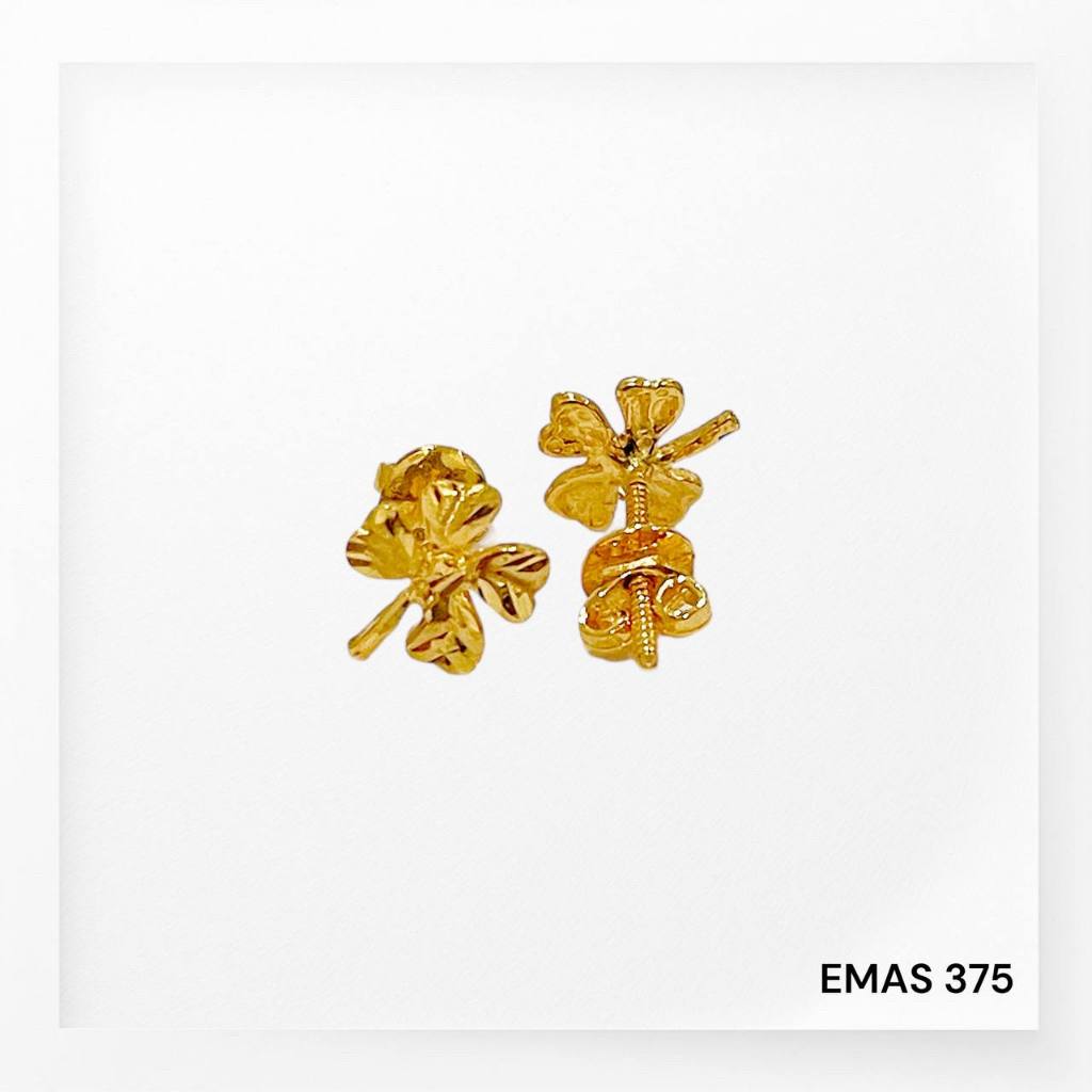 SUBANG SKRU BUNGA 0.8CM EMAS 375 GOLD 9K | Shopee Malaysia