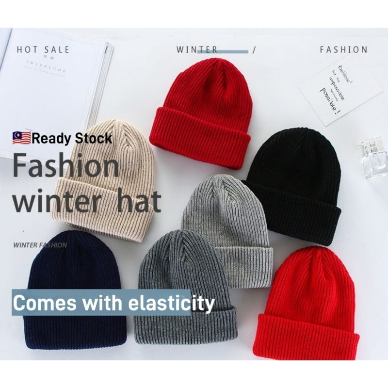 Knitted Hat Beanie Hat Snow Cap Hat Wool Curled Stripe Beanie for men ...