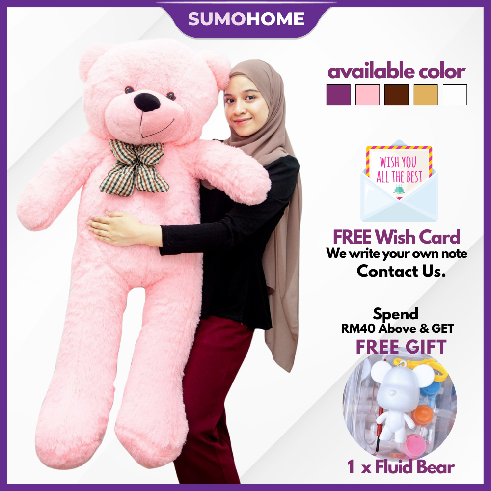 140cm Teddy Bear Besar Anak Patung Beruang Besar Plushie Toys Bear ...