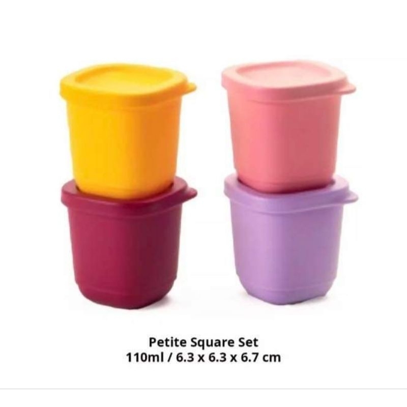 Tupperware Cubix Mini Square 110ml - 2pcs | Shopee Malaysia