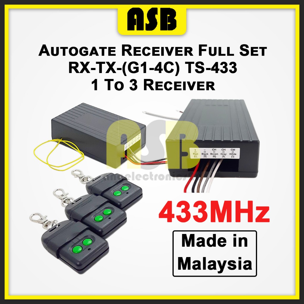 (1set) Autogate Remote Control 433Mhz Set RX-TX-(G1-4C) 3 Remote ...