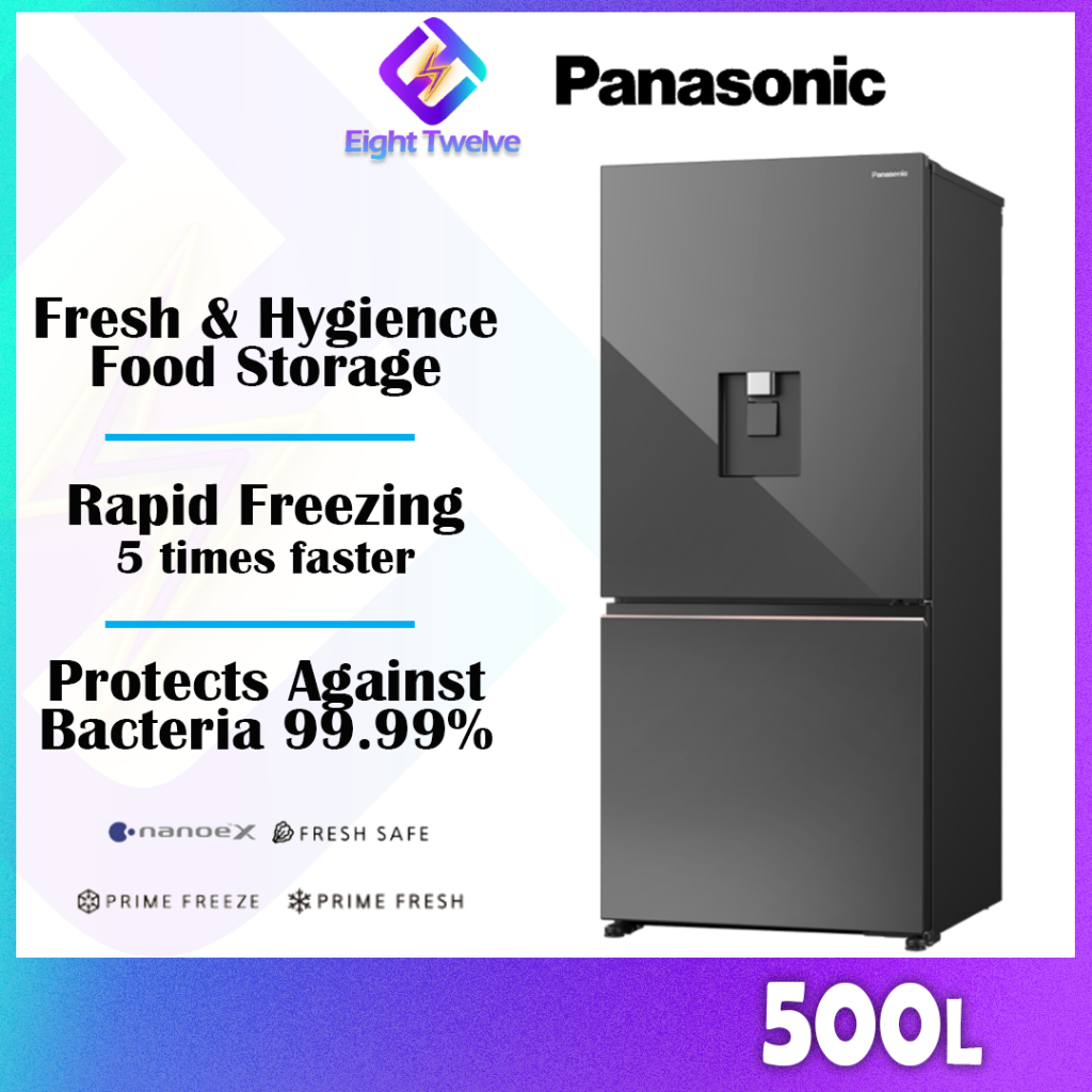 PANASONIC Refrigerator 500L PRIME+ Edition Premium 2 Door Fridge Peti ...