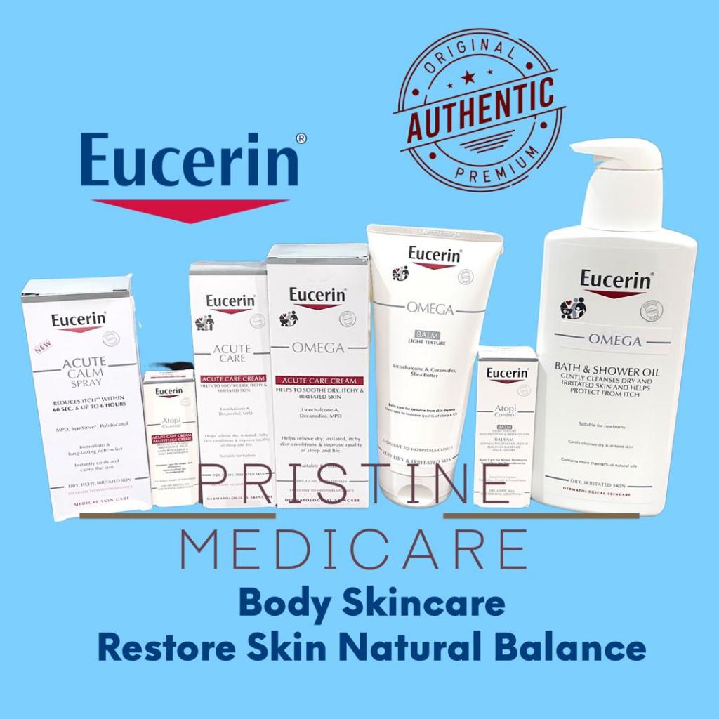 Eucerin Omega Acute Care Cream Omega Balm Calm Spray Shower Oil (Soothe ...