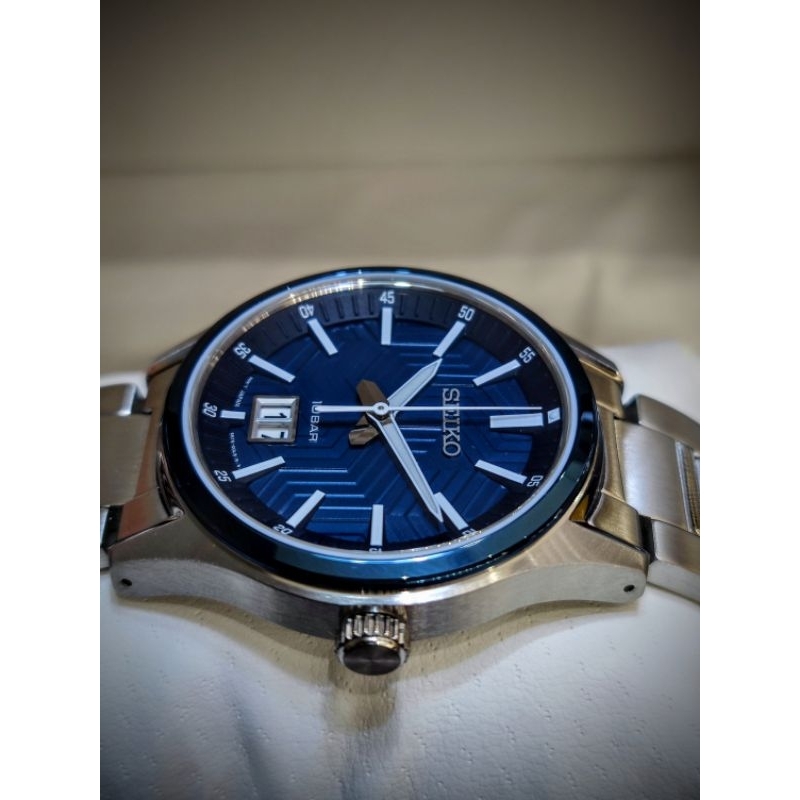 SEIKO QUARTZ 10BAR BLUE DIAL SUR559 | Shopee Malaysia