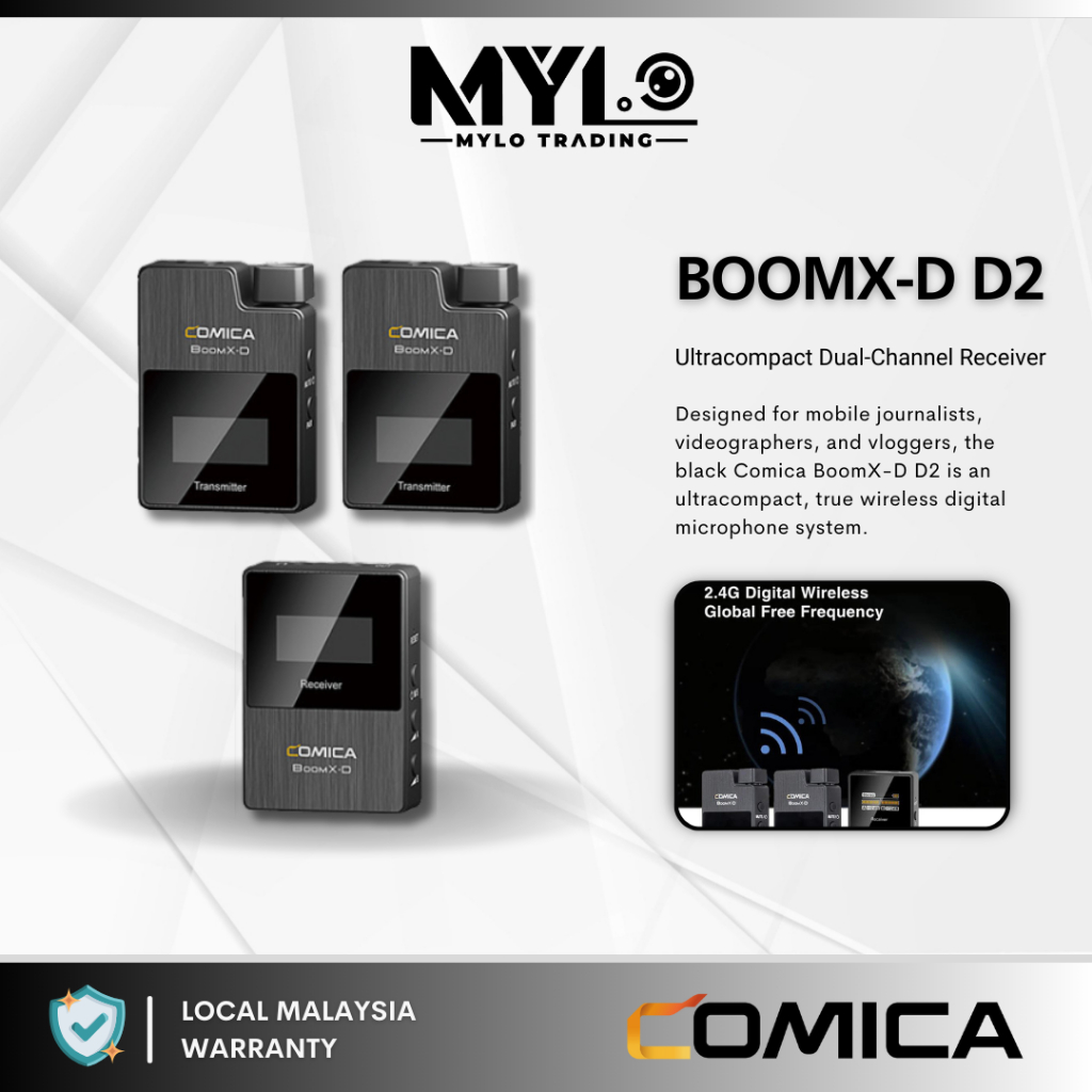 Comica BoomX-D D1 D2 UC1 BoomX-U U1 U2 Ultracompact 2-Person Digital Wireless Microphone System ...