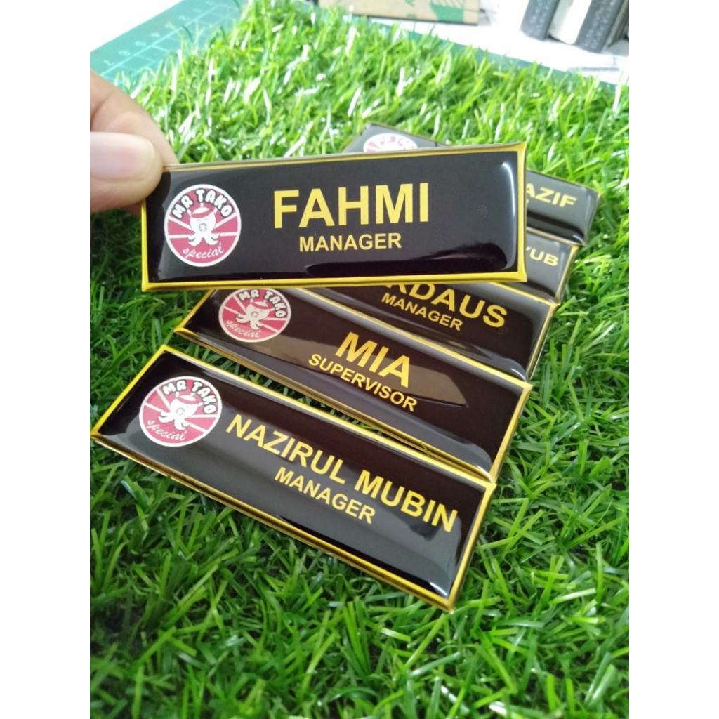 NAMETAG EPOXY ANY LOGO GOLD BASE | Shopee Malaysia
