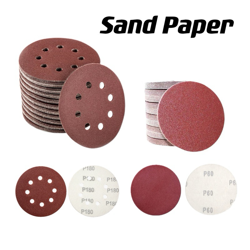 Sanding Disc Abrasive Red Sand Paper 5Inch Velcro Effect Mesh Grip ...