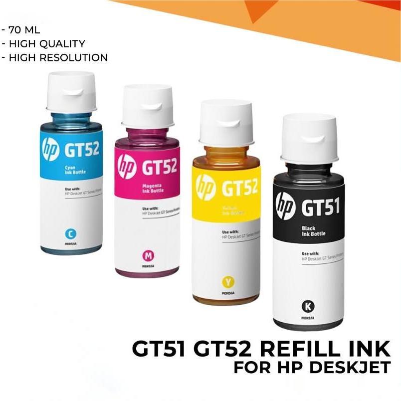 HP Original GT51 Black GT52 CMY Set Of 4units Ink Bottle For HP GT ...