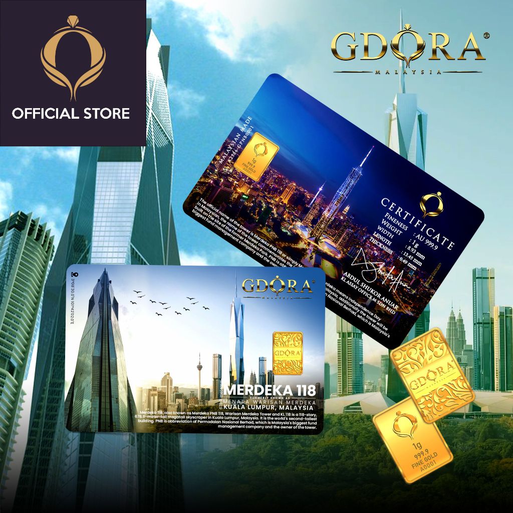 GDORA Gold Bar Menara Merdeka 118 1.00gram 999.9 | Shopee Malaysia