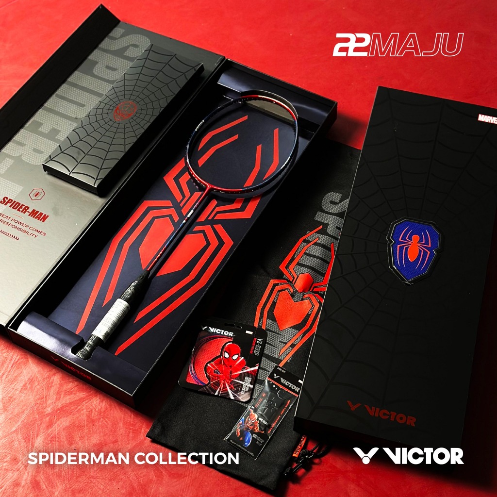 ViCTOR SPIDER-MAN Racket Gift Set Collection ( Free Stringing Services ...