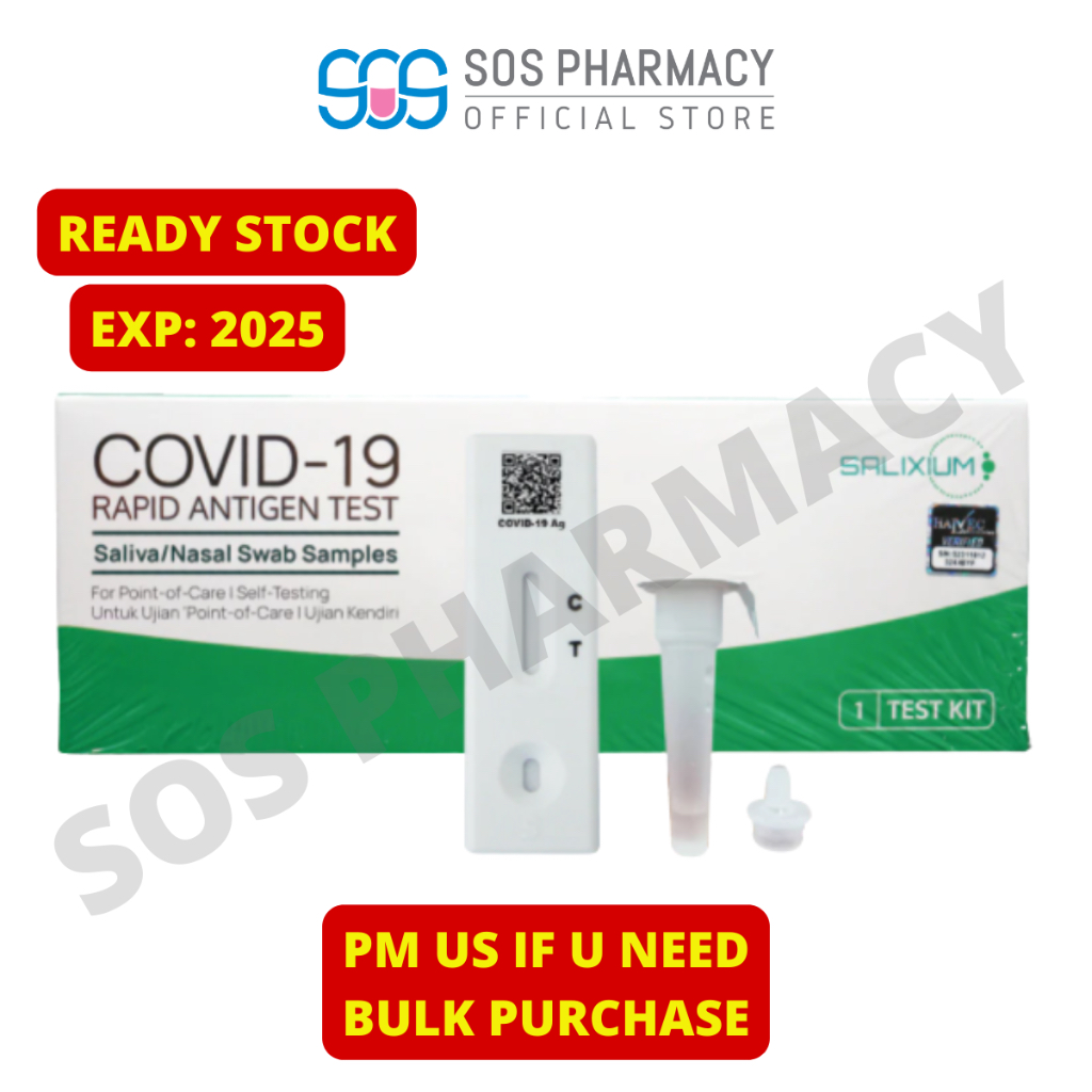 SALIXIUM Saliva + Nasal Swab Rapid Covid 19 Antigen Self Test Kit 1'S ...