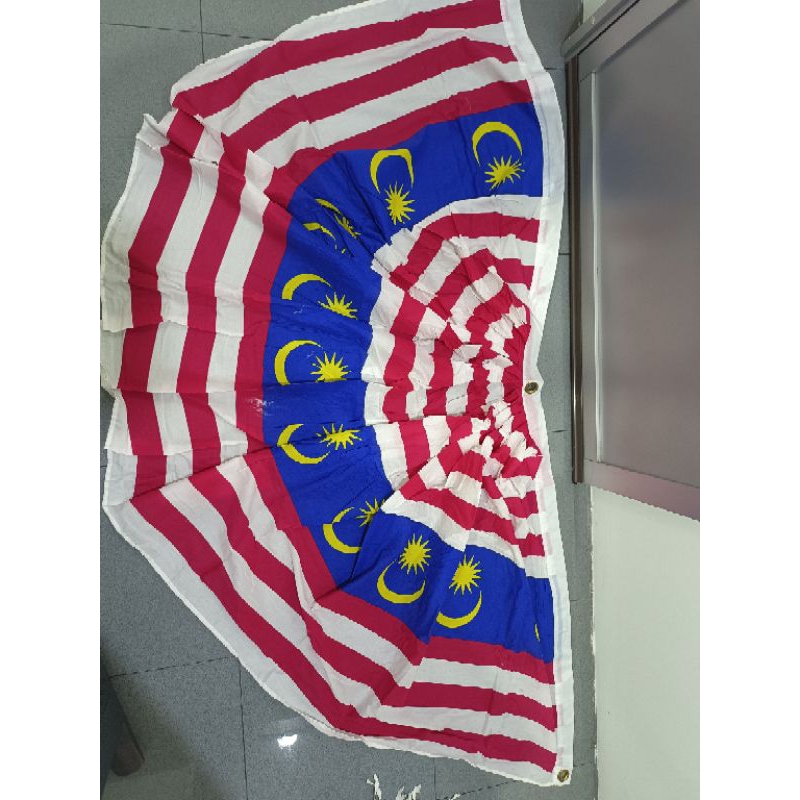 Malaysia Pleated Fan (90cm x 180cm)Cotton Material with Eyelet (Merdeka ...