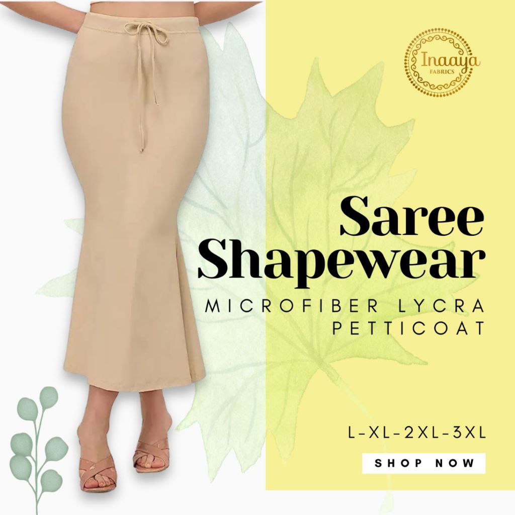Saree Shapewear Microfiber Lycra Petticoat | Shopee Malaysia