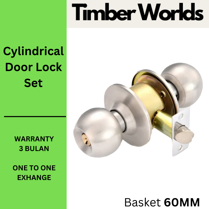 [Timber Worlds] Tubular Cylindrical Entrance Door Knob Lock Set ...