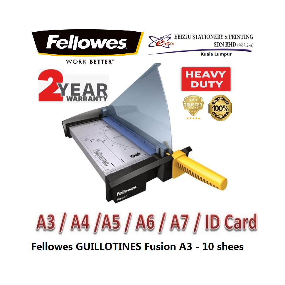 Fellowes GUILLOTINES Fusion A3 10 shees Pemotong Kertas, Paper Cutter ...