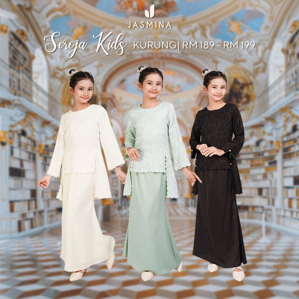 KIDS Seroja Baju Kurung Kanak-kanak by Jasmina Malaysia 🌸KELOPAK RAYA🌸 ...
