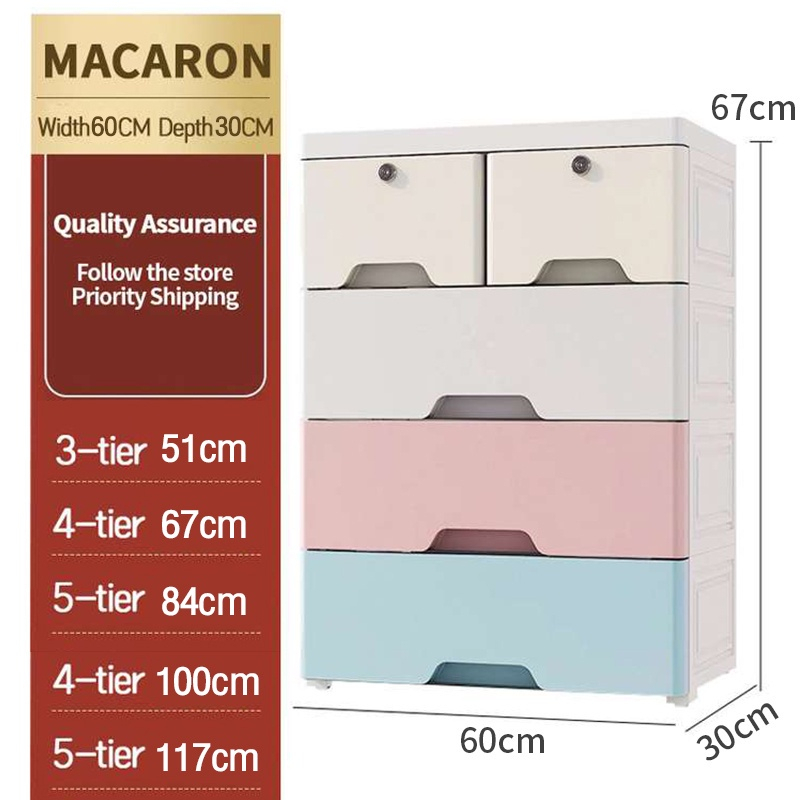 Ready!Plastic Storage Cabinet Drawer Baju Almari Baju Murah With Lock ...