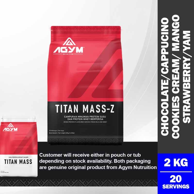 Agym Nutrition Titan Mass-Z 2.0kg - Mass Gainer, Weight Gainer, Mass ...