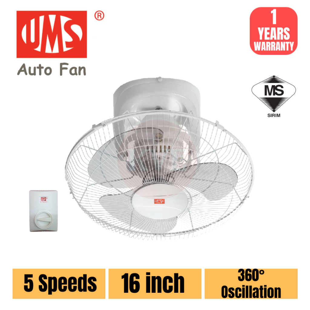 UMS NEIKEN AUTO FAN 16” 360° OSCILLATION | KIPAS SILING AUTO | Shopee ...