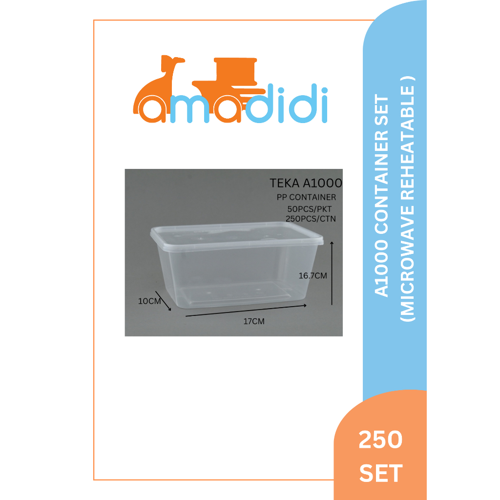TEKA A1000 CONTAINER SET (1000ml : 250SET) - MICROWAVE REHEATABLE - NEW ...