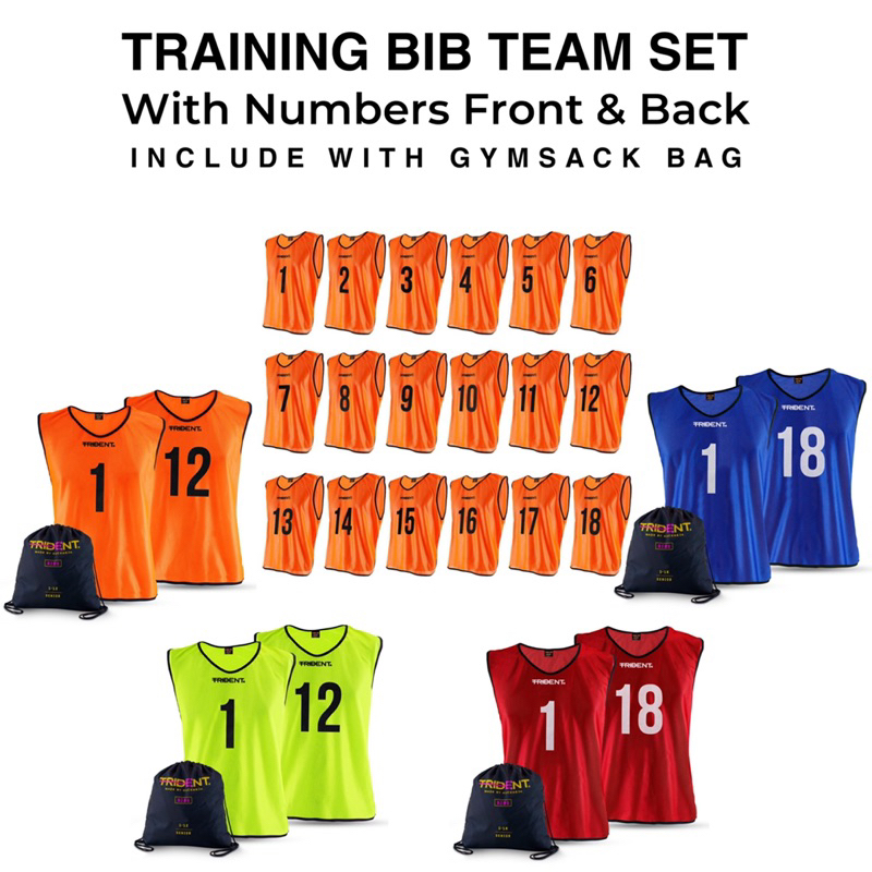 Trident Training Bib Football Hockey Team Sport Mesh Bib Jaring Net ...
