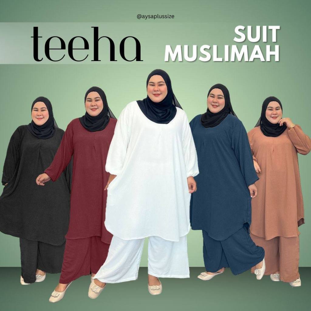 Set Warda Suit Plus Size Muslimah Blouse Labuh Seluar Palazzo | Suit ...