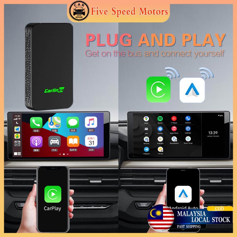 CarlinKit 5.0 New Arrival 2-in-1 dual functions Upgrade wired Apple CarPlay to Wireless CarPlay ...