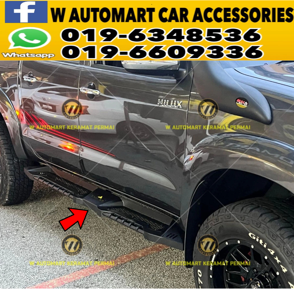 Toyota hilux vigo force 4wd v9 side step running board | Shopee Malaysia