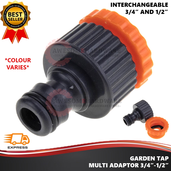 TAP CONVERTER 3/4" TO 1/2" MULTI TAP ADAPTOR HOSE CONNECTOR JOINT ...