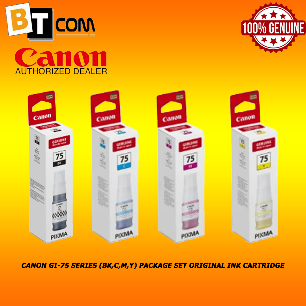 Canon GI-75 Package Set Original Ink GI-75BK, GI-75C, GI-75M GI-75Y ...