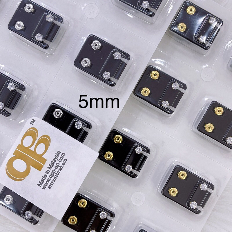 Gold Plated/Stainless Steel #5mm ( QPP Ear Piercing Earrings ) Subang ...