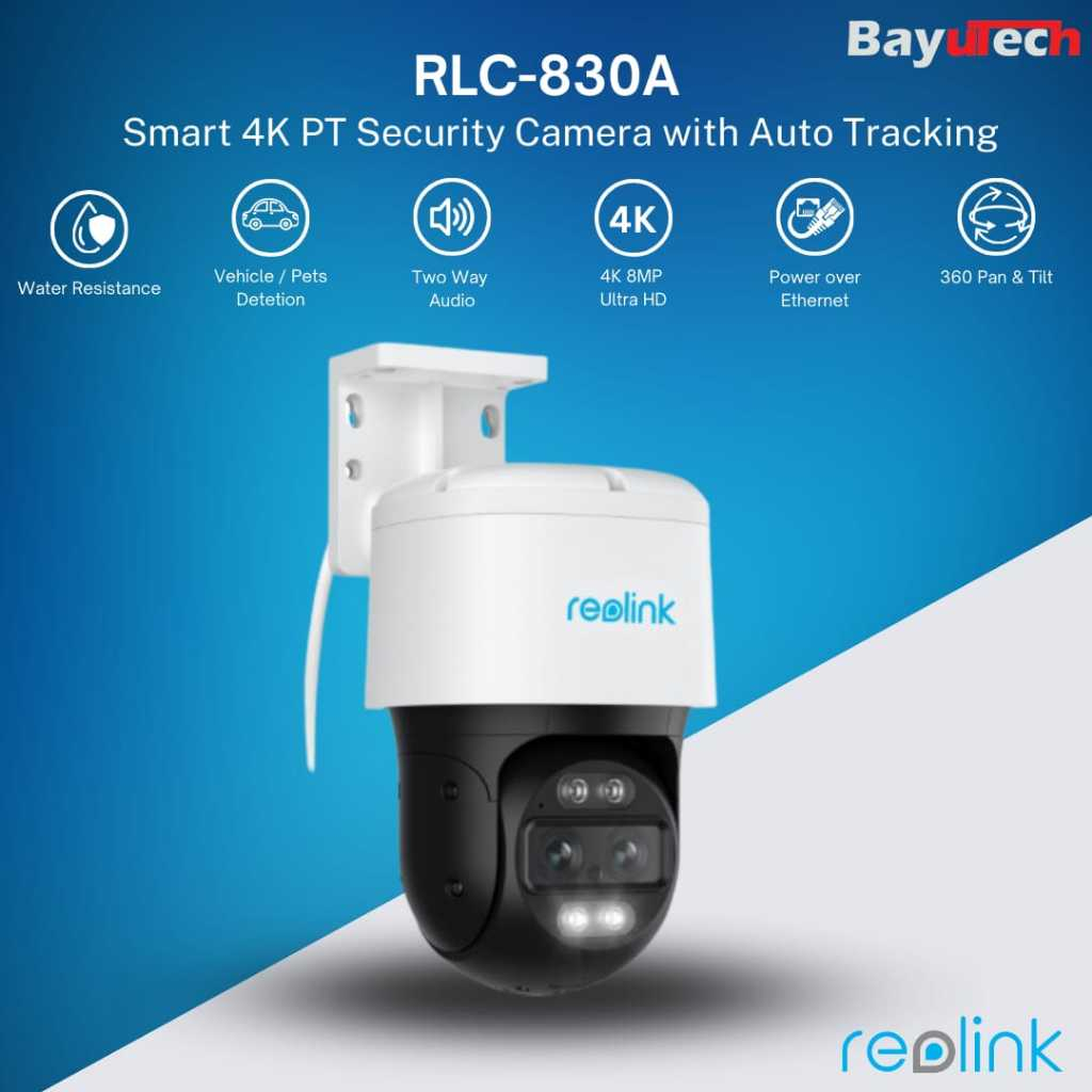 REOLINK RLC-830A 4K PTZ , PoE IP Security Camera, 355° Pan & 90° Tilt ...