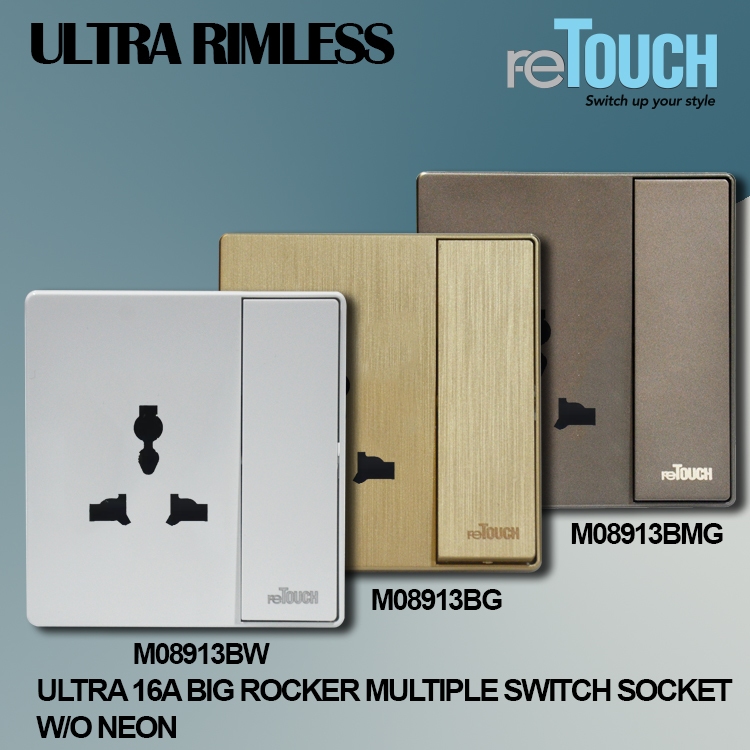 Retouch Ultra Rimless Socket and Slim Modern Switch Design Door Bell ...