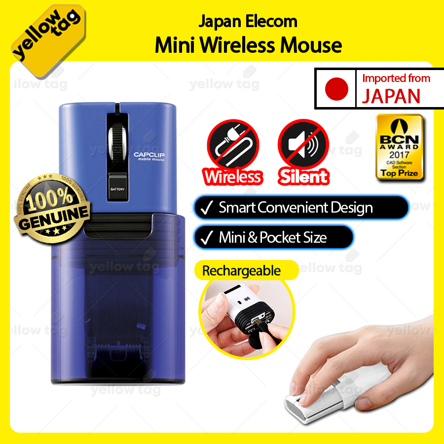 ELECOM Wireless Bluetooth 🇯🇵 Japan 🇯🇵 Rechargeable Mini Portable Silent Mouse for PC Laptop ...