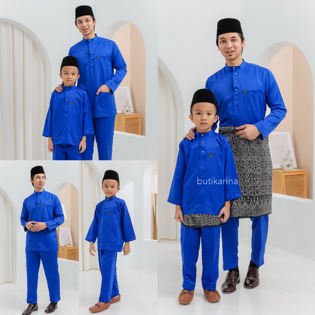 BAJU MELAYU AYAH ANAK WARNA BIRU ROYAL BLUE SET SEDONDON RAYA | Shopee ...