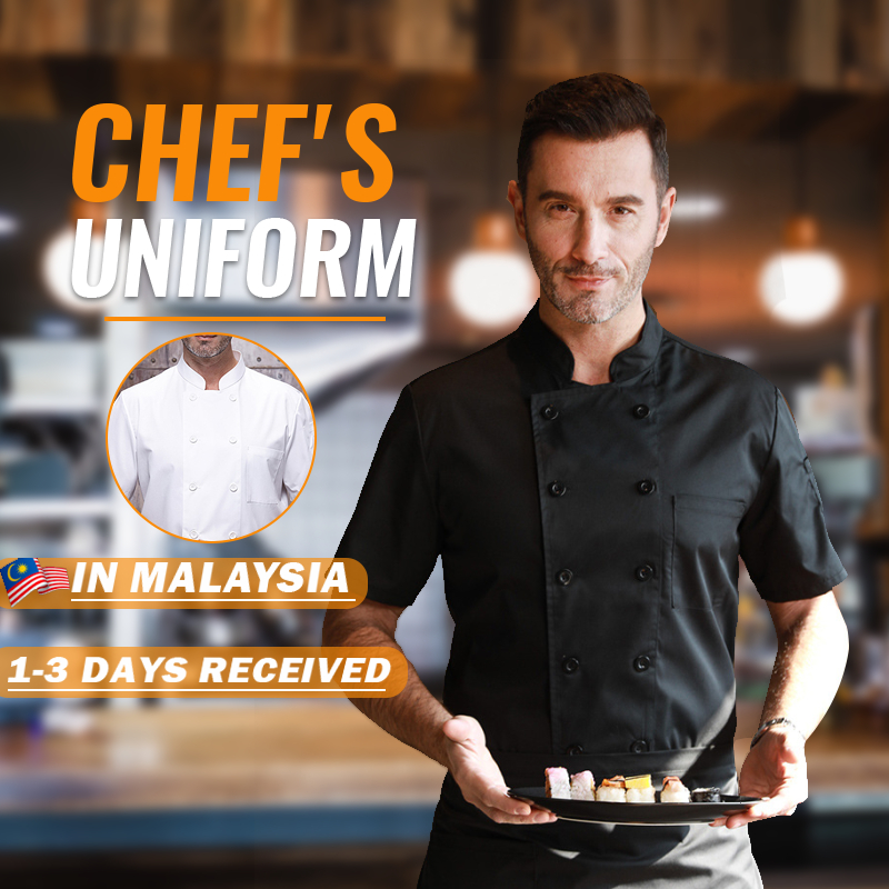 Chef Uniform Short Sleeve Baju Chef Lelaki Chef Jacket Chef Shirt ...
